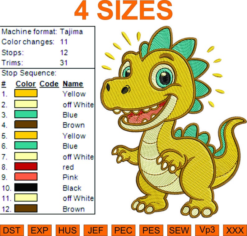 Dinos Aur | Machine Embroidery | Instant Download - Etsy