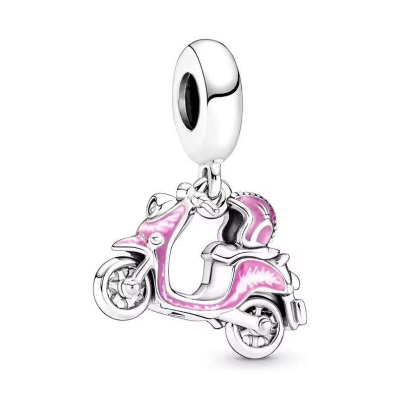 Berloques rosa prateados: gato, cachorro e flor para pulseiras Pandora ...