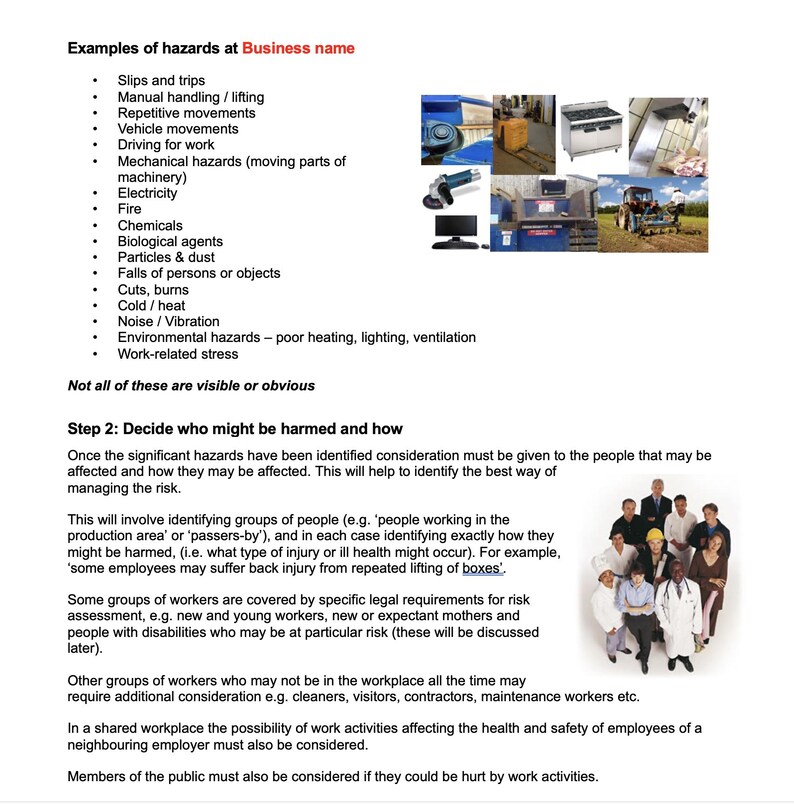 Dynamic Risk Assessment Template: HSE Compliant, Editable Form (instant ...