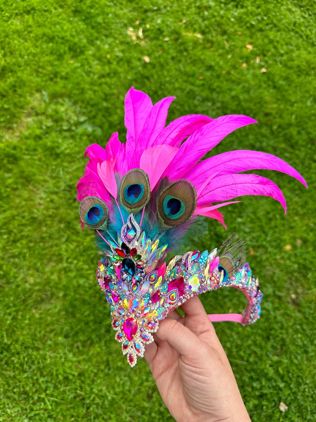 The Carnival Feather Crown in Hot Pink - Showgirl - Carnival Crown ...