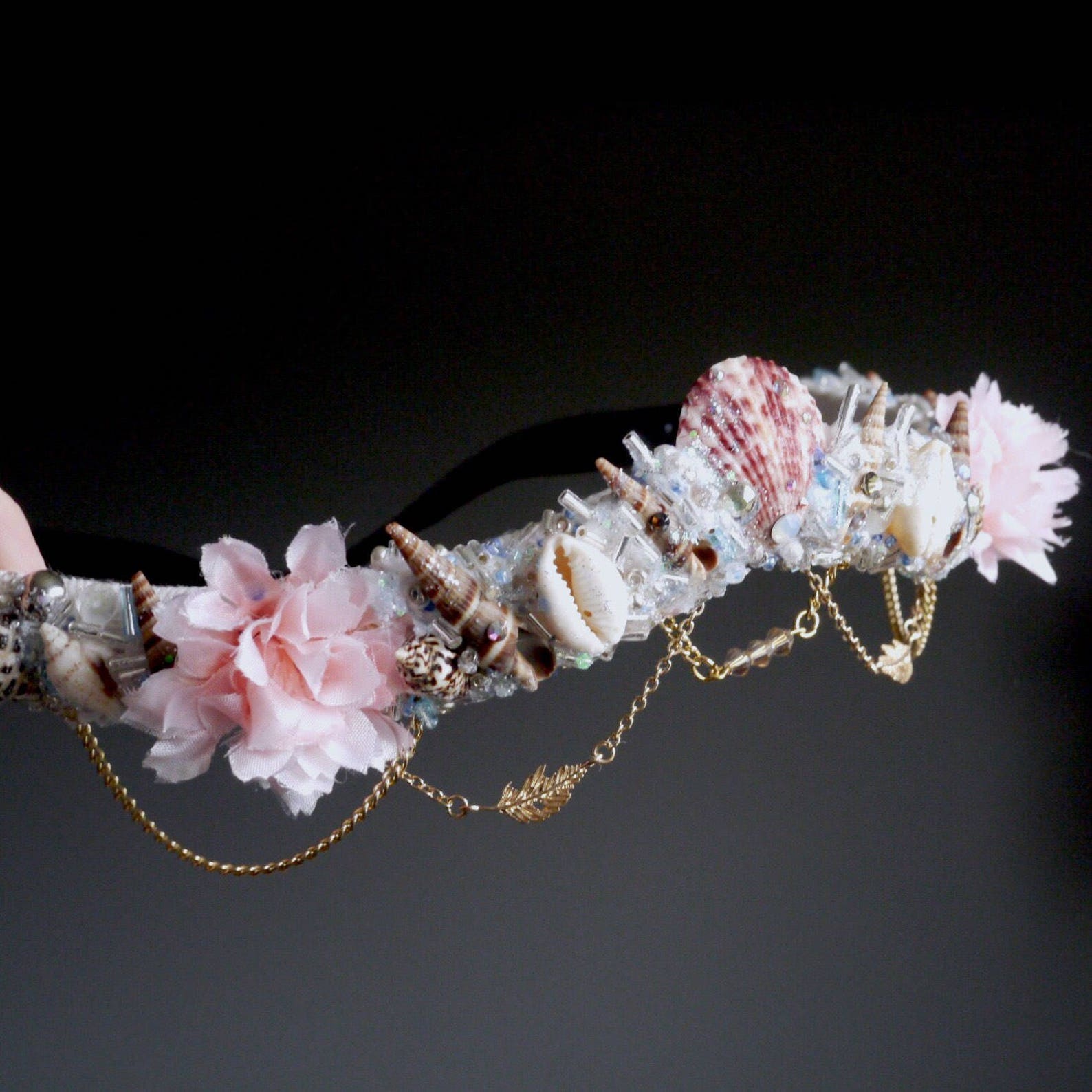 The Luna Crown- Mermaid Crown - Shell Crown - Crystal Crown - Bridal ...