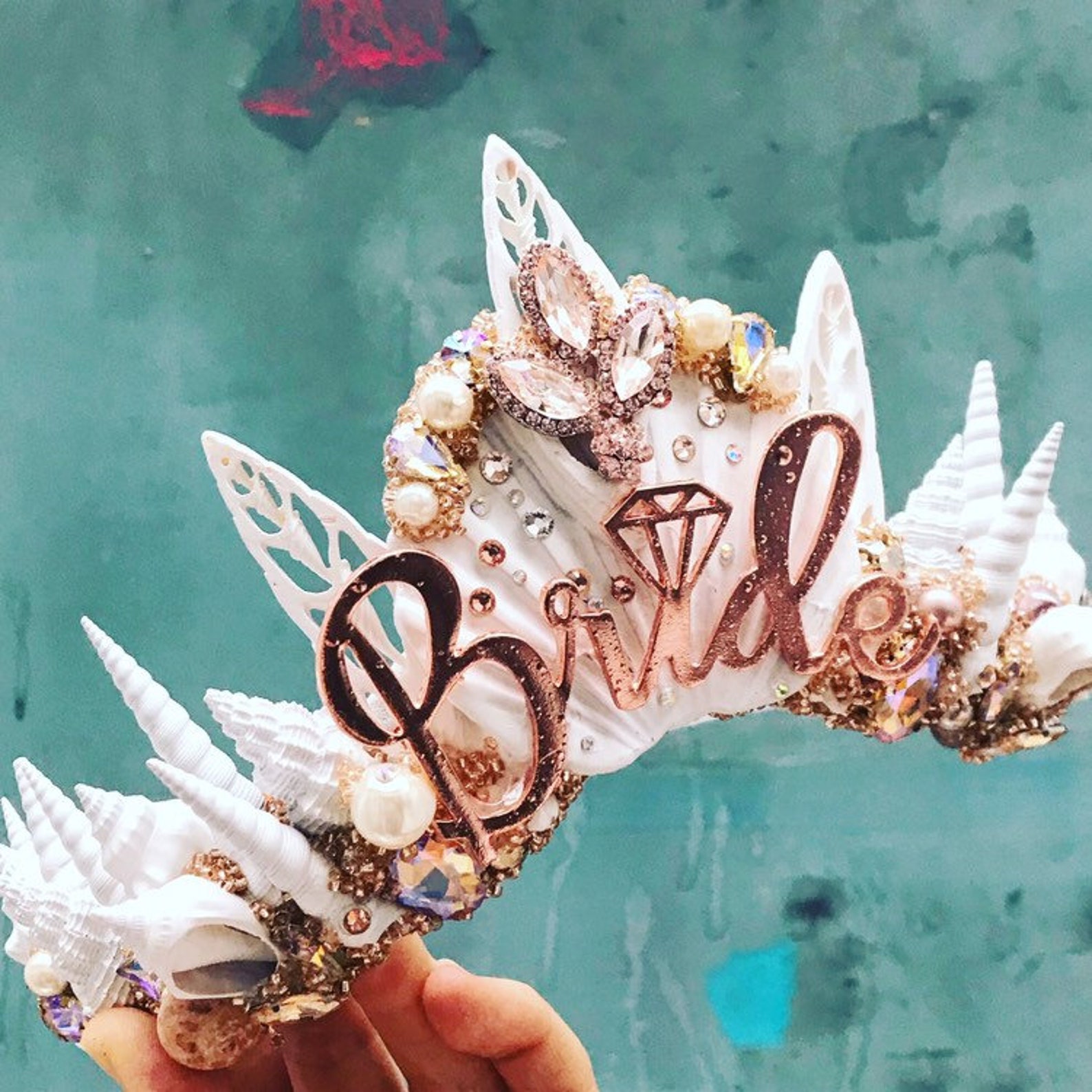 The Bride to Be Mermaid Crown Crystal and Pearl Hen Party - Etsy