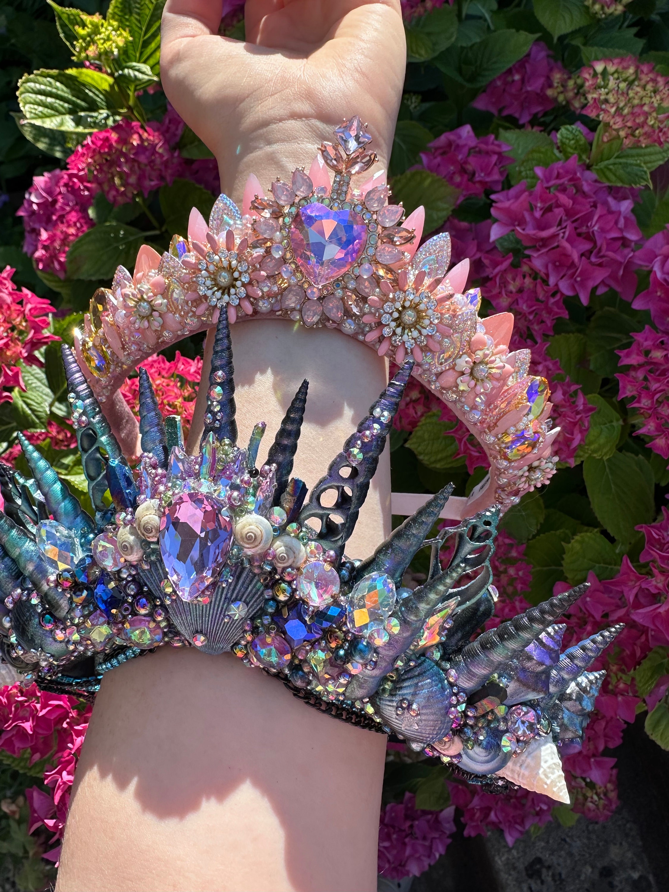 The Dark Siren Mermaid Crown - Crystal Crown - Shell Crown - Halo Crown ...