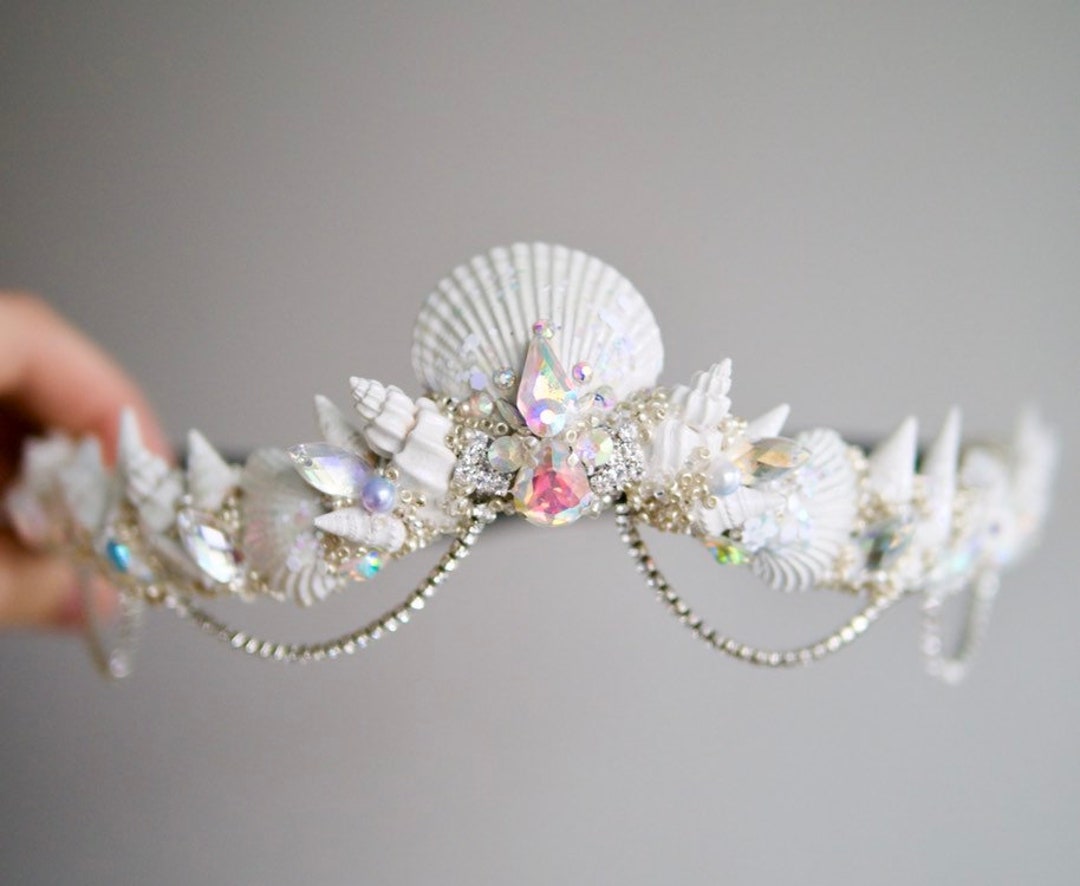 The Iridescent Pearl Mini Mermaid Crown - Etsy