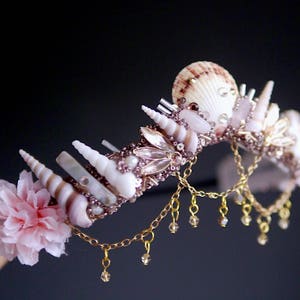 The Luna Crown- Mermaid Crown - Shell Crown - Crystal Crown - Bridal ...