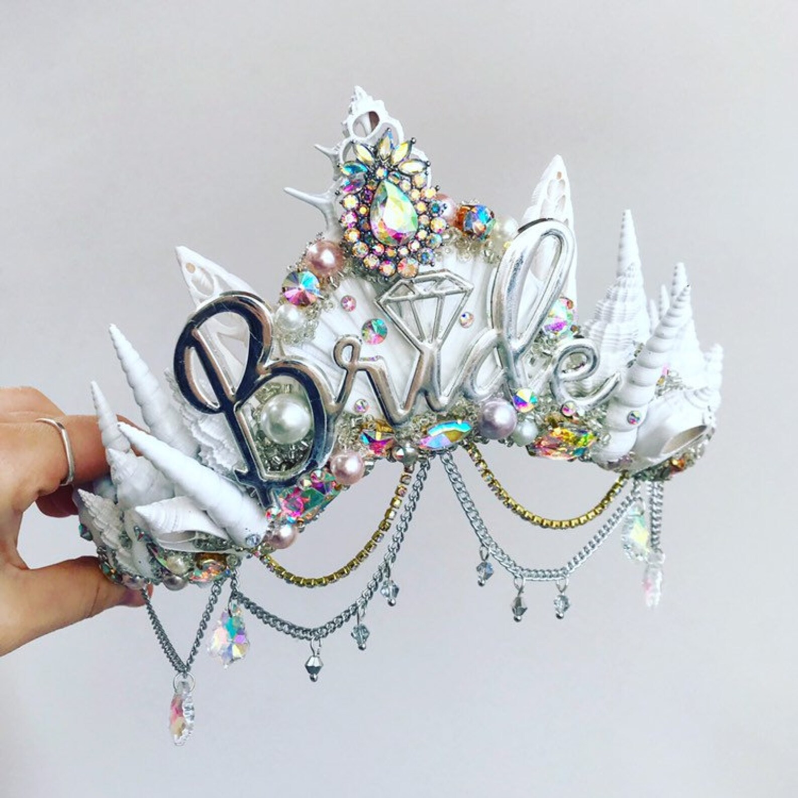 The Bride to Be Mermaid Crown Crystal and Pearl Hen Party - Etsy