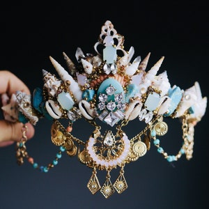 The Princess of the Ocean Crown- Mermaid Crown - Shell Crown - Crystal ...