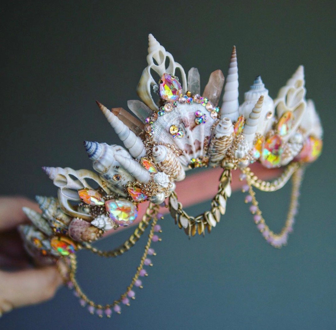 Rose Gold Princess of the Ocean Crown- Mermaid Crown - Shell Crown ...