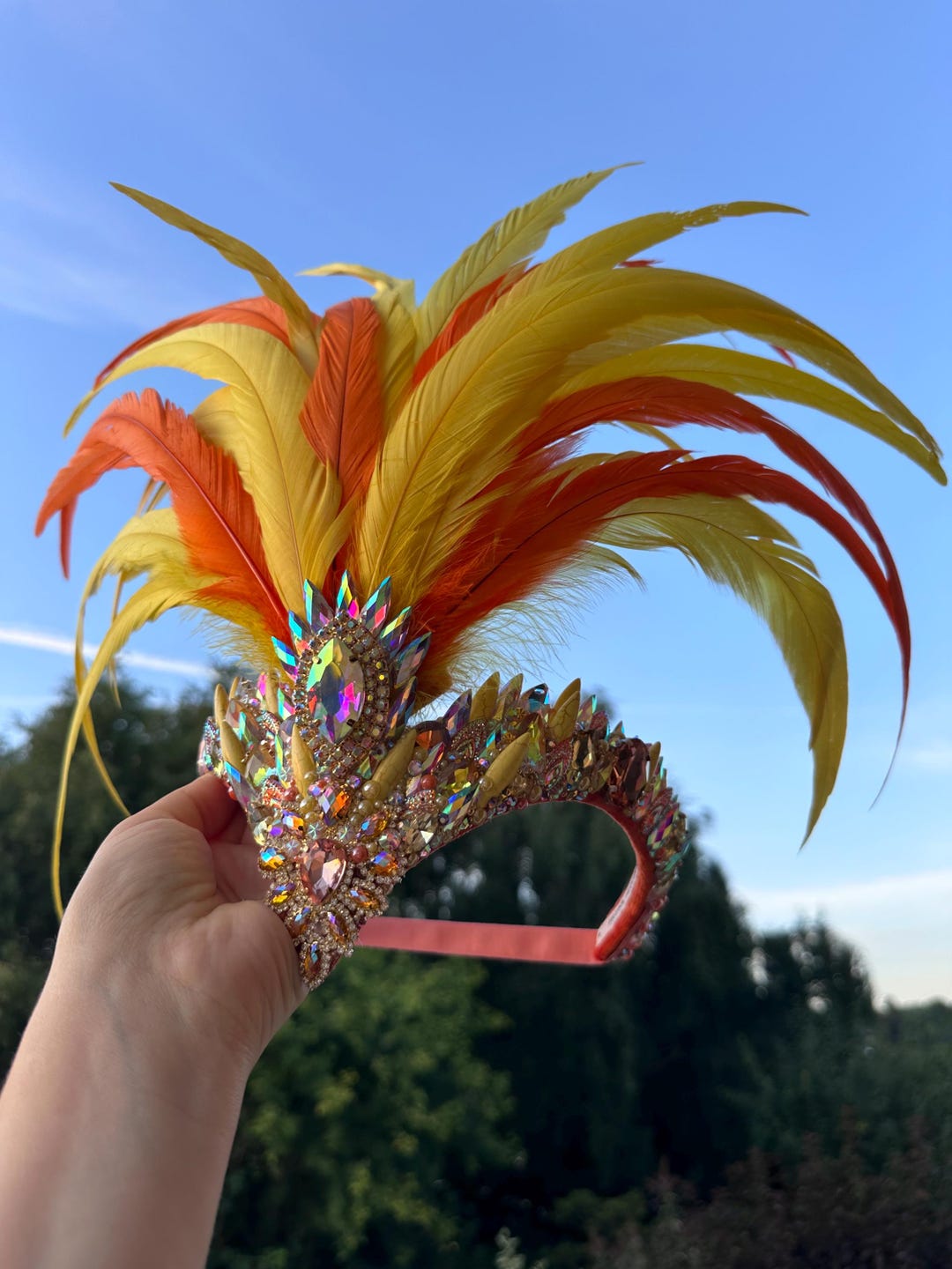 The Sparkle Phoenix Feather Crown - Showgirl - Carnival Crown ...