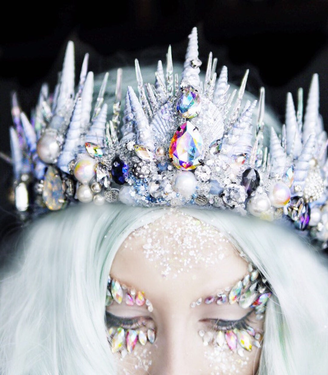 The Snow Queen Mermaid Crown Elsa Crown Ice Crown - Etsy