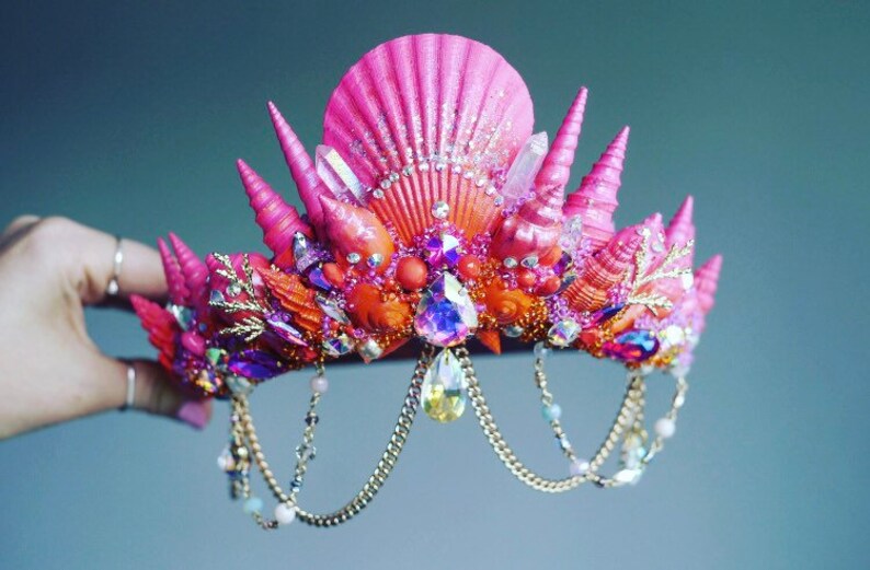 The Coral Reef Crown Mermaid Crown shell crown Crystal | Etsy