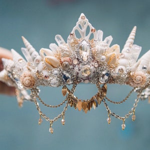 Rose Gold Princess of the Ocean Crown- Mermaid Crown - Shell Crown ...
