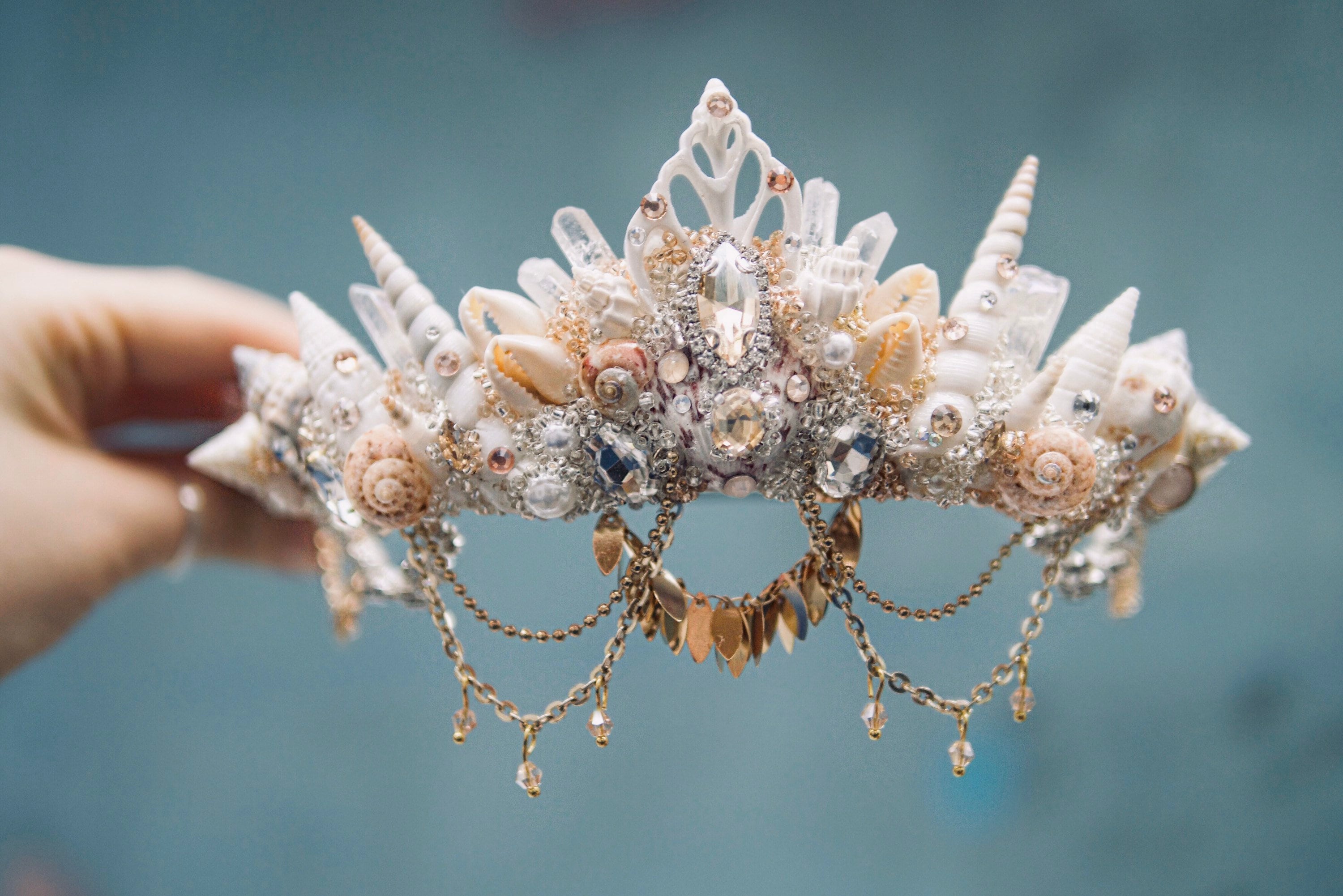 Rose Gold Princess of the Ocean Crown Mermaid Crown Shell - Etsy Australia