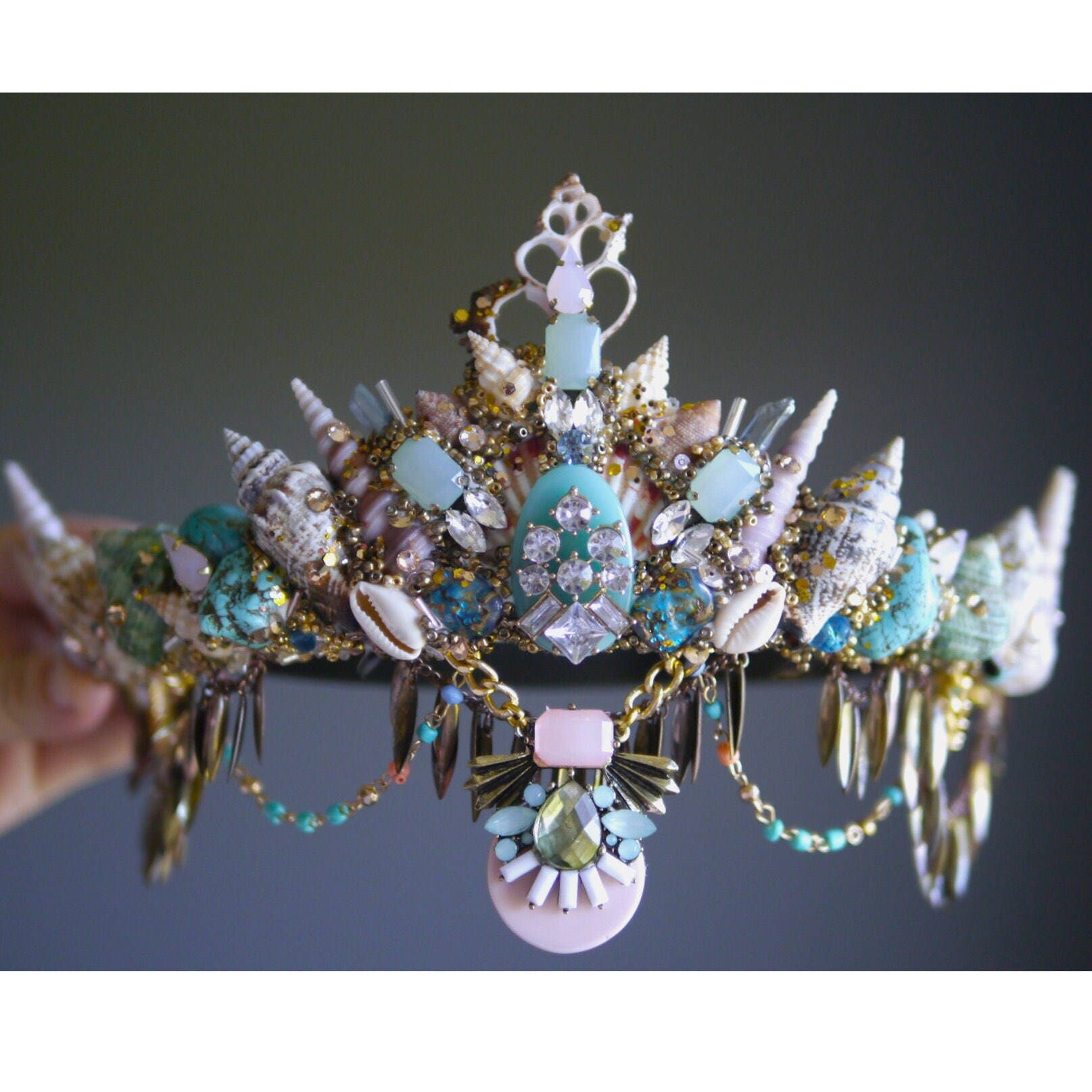 The Princess of the Ocean Crown- Mermaid Crown - Shell Crown - Crystal ...