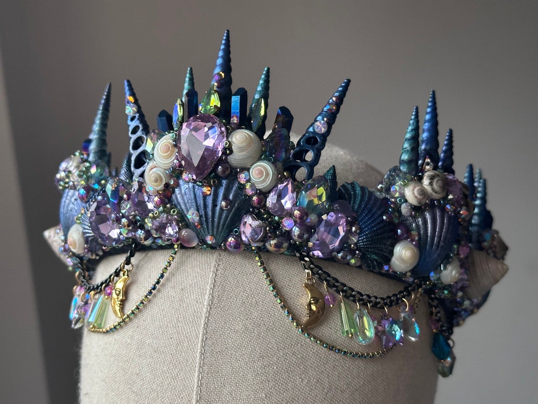 The King Triton Mermaid / Merman Crown - Crystal Crown - Shell Crown ...