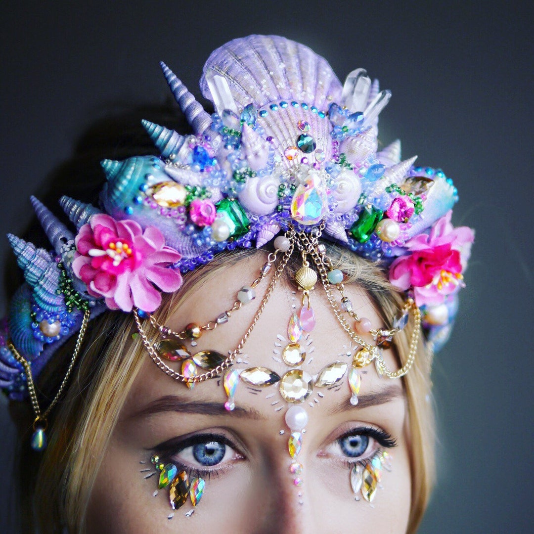 The Ariel Crown Mermaid Crown Shell Crown Crystal Crown - Etsy