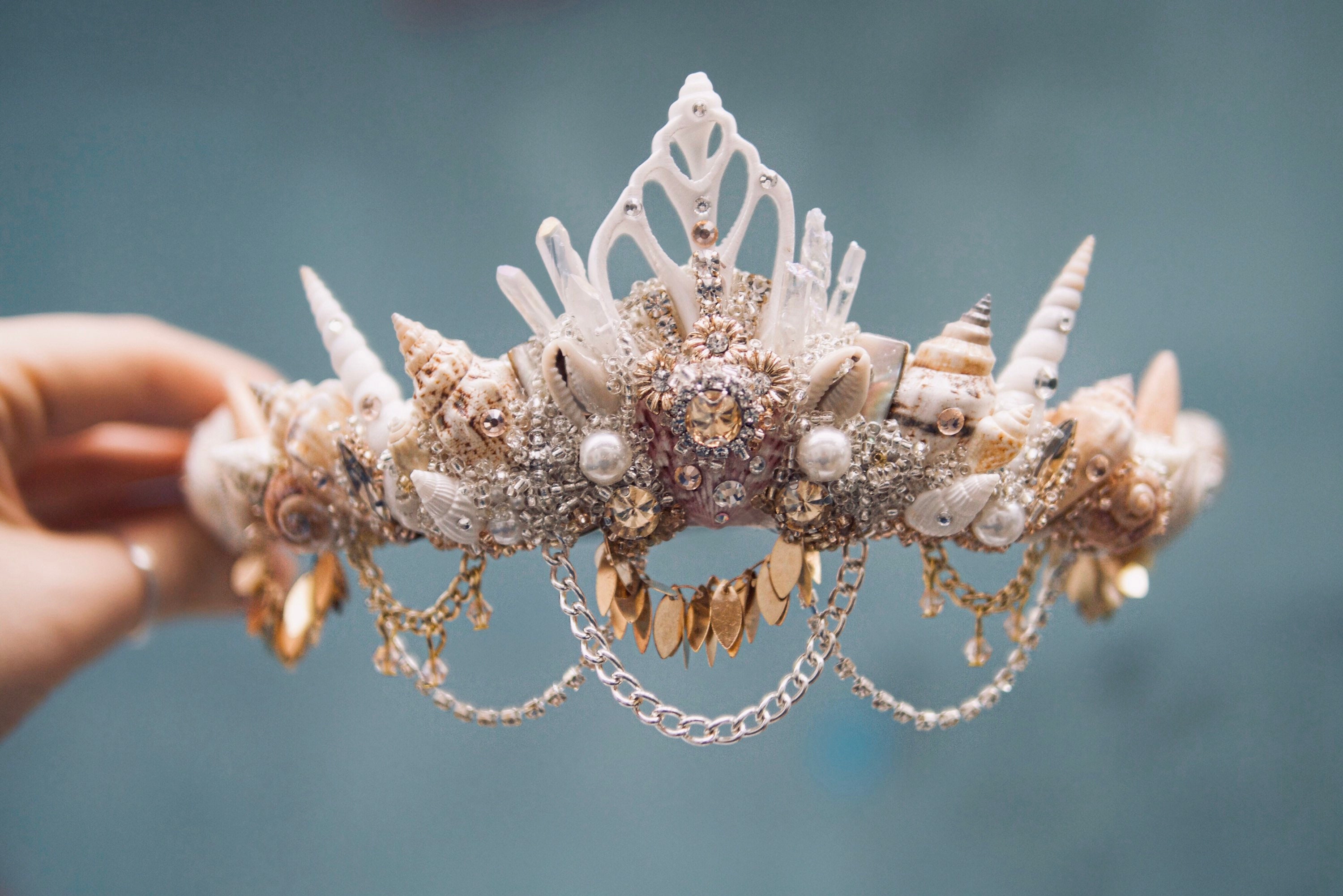 Rose Gold Princess of the Ocean Crown Mermaid Crown Shell - Etsy Australia