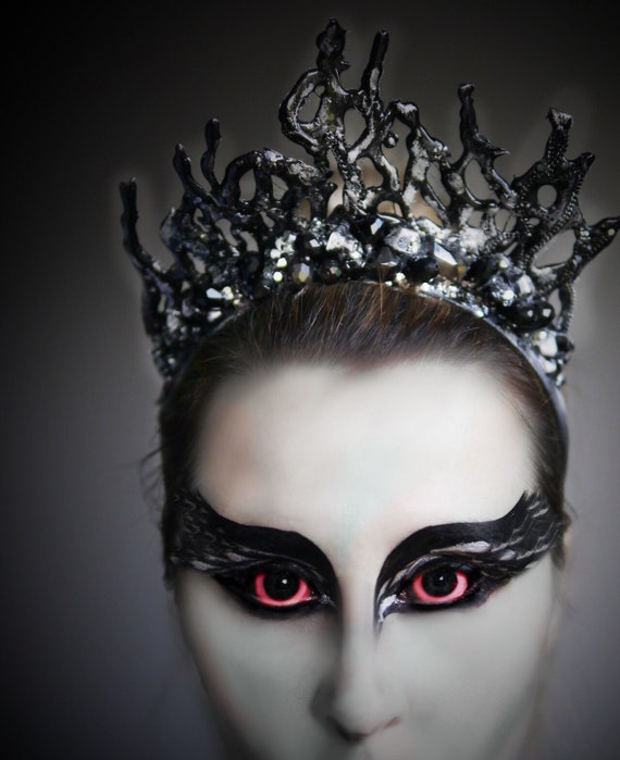black-swan-crown-halloween-made-to-order-etsy
