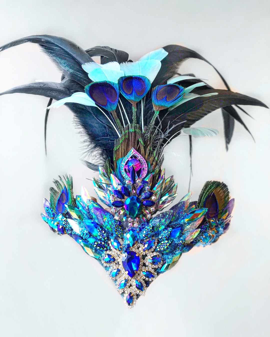 The Peacock Feather Crown - Showgirl - Carnival Crown - Festival Crown ...
