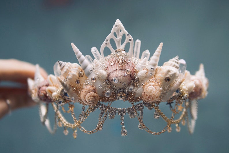 Rose gold Princess of the Ocean Crown Mermaid Crown Shell | Etsy