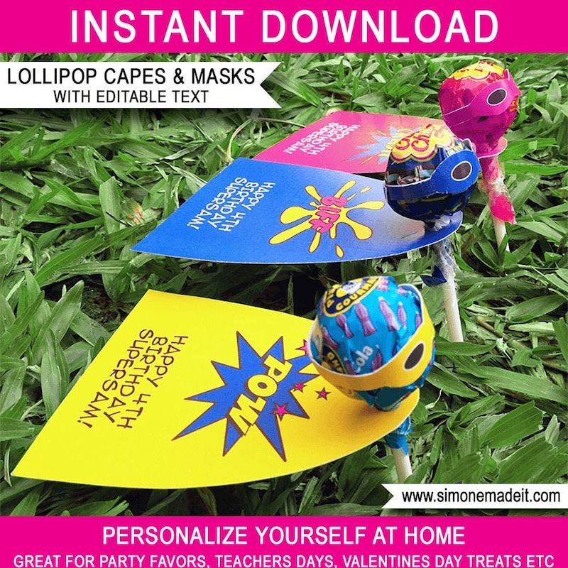 Superhero Lollipop - Etsy