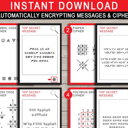 Secret Agent Codes & Ciphers Printable Decoders Top Secret - Etsy