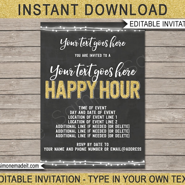 Happy Hour Text Invitation - Etsy