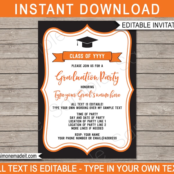 Grad Party Invite - Etsy
