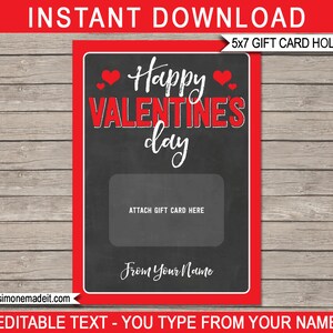 Printable Valentines Day Gift Card Holder Template - Last Minute Gift ...