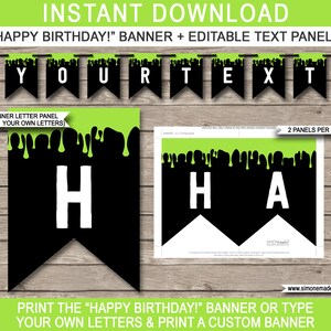 Slime Party Banner Template - Printable Custom Birthday Party ...