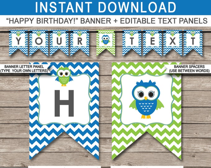 Matching Party Banner, Printable Party Coordinates, Party Supplies ...