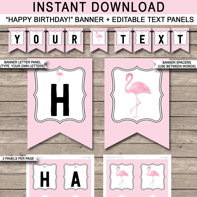Flamingo Banner - Etsy