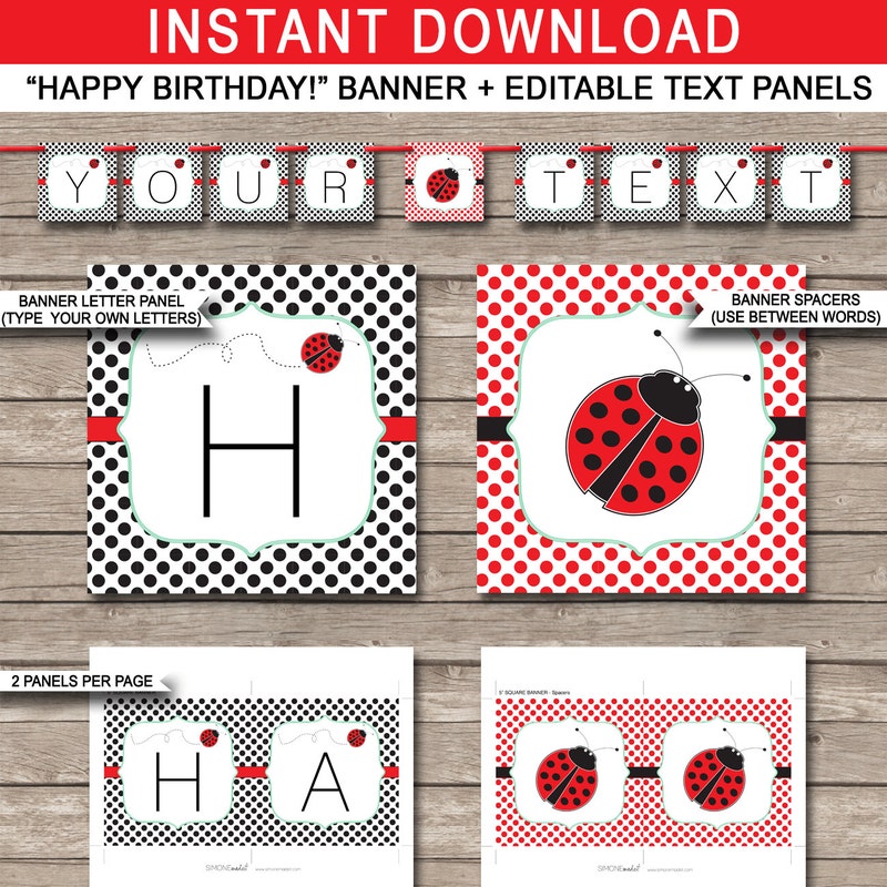 Ladybug Banner - Etsy