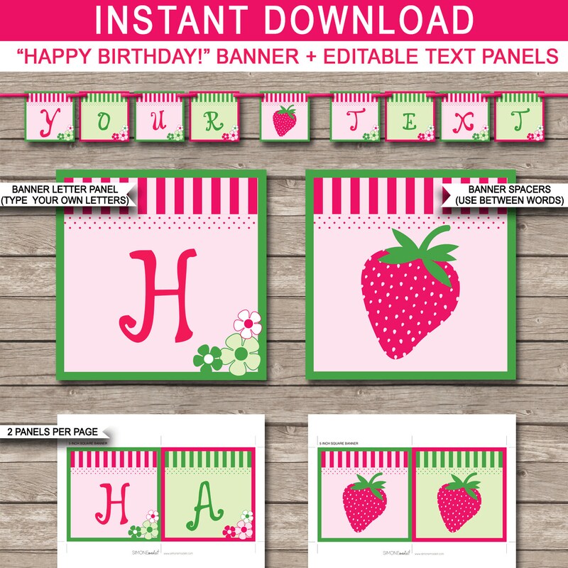 Strawberry Shortcake Birthday Decorations - Etsy