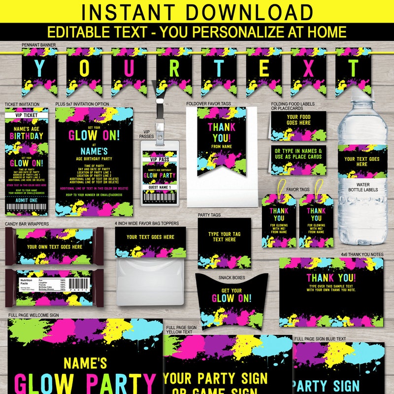 Neon Birthday Decorations - Etsy