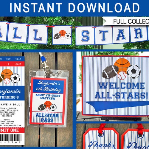 Sports Birthday Board Printable DIGITAL FILE Baseball | Etsy