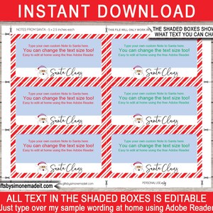 Santa Notes Template With Printable Envelope From Santa Claus - Santas ...