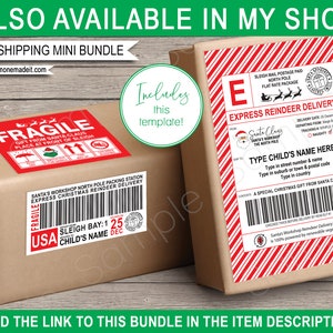 Santa Fragile Stickers North Pole Christmas Gift Labels Template ...