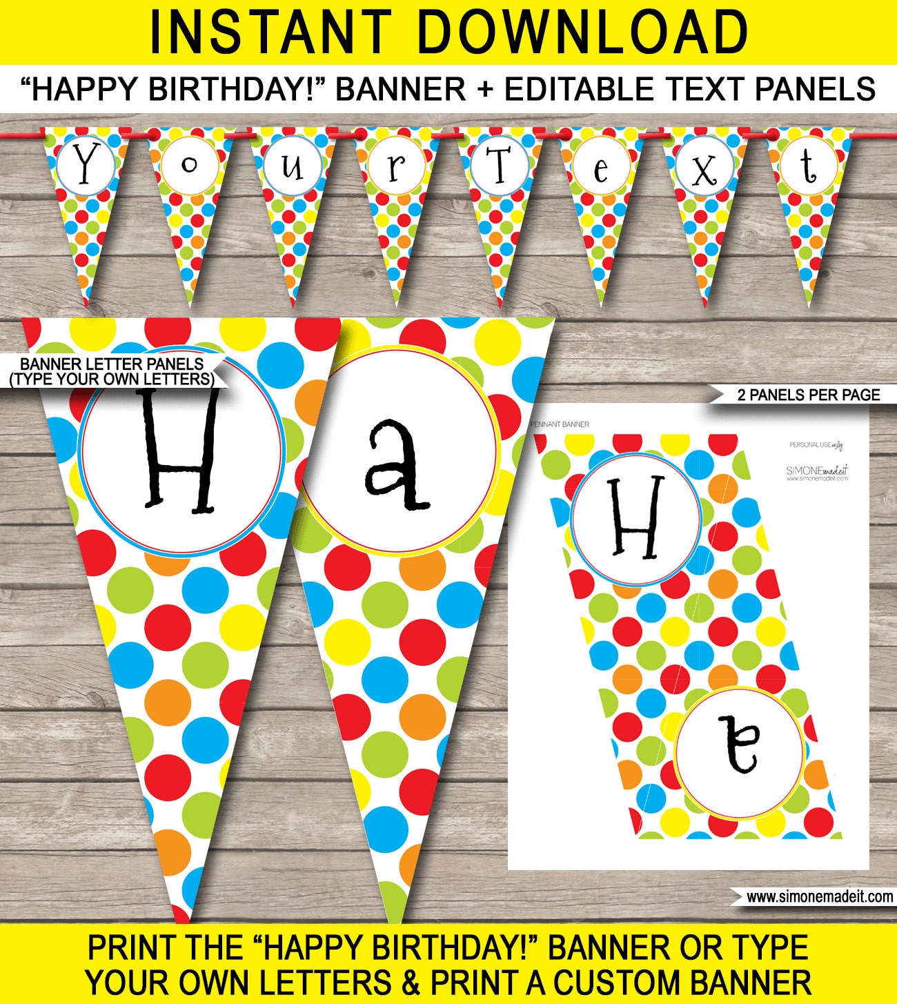 Birthday Banner Pennant Template