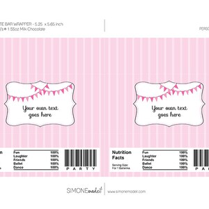 Ballerina Party Candy Bar Wrappers Party Favors Chocolate - Etsy
