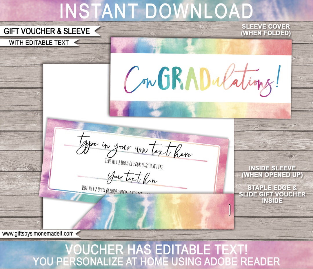 Graduation Gift Voucher Certificate Card Template - Printable ...