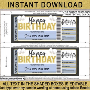 Music Lessons Gift Voucher Certificate Ticket Template Printable ...