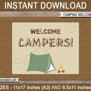 Printable Camping Signs - Direction Arrows Templates - Instant DOWNLOAD ...
