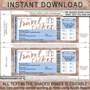 Printable Travel Ticket Template: Surprise Holiday Reveal Gift (PDF) - Etsy