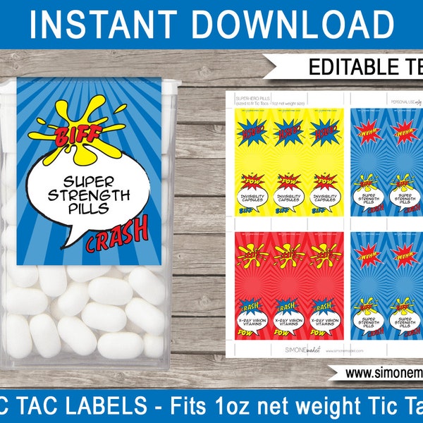 Tic Tac Label - Etsy