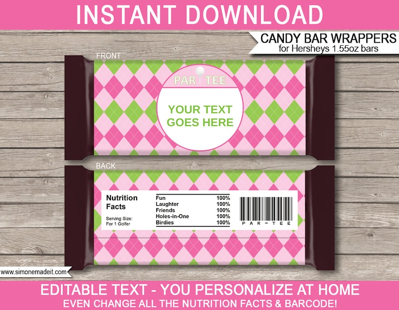 Ladies Golf Party Candy Bar Wrappers Golf Party Favors - Etsy