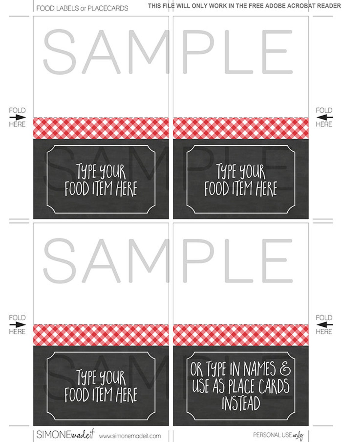Pizza Party Food Labels Template: Editable Place Cards (digital ...