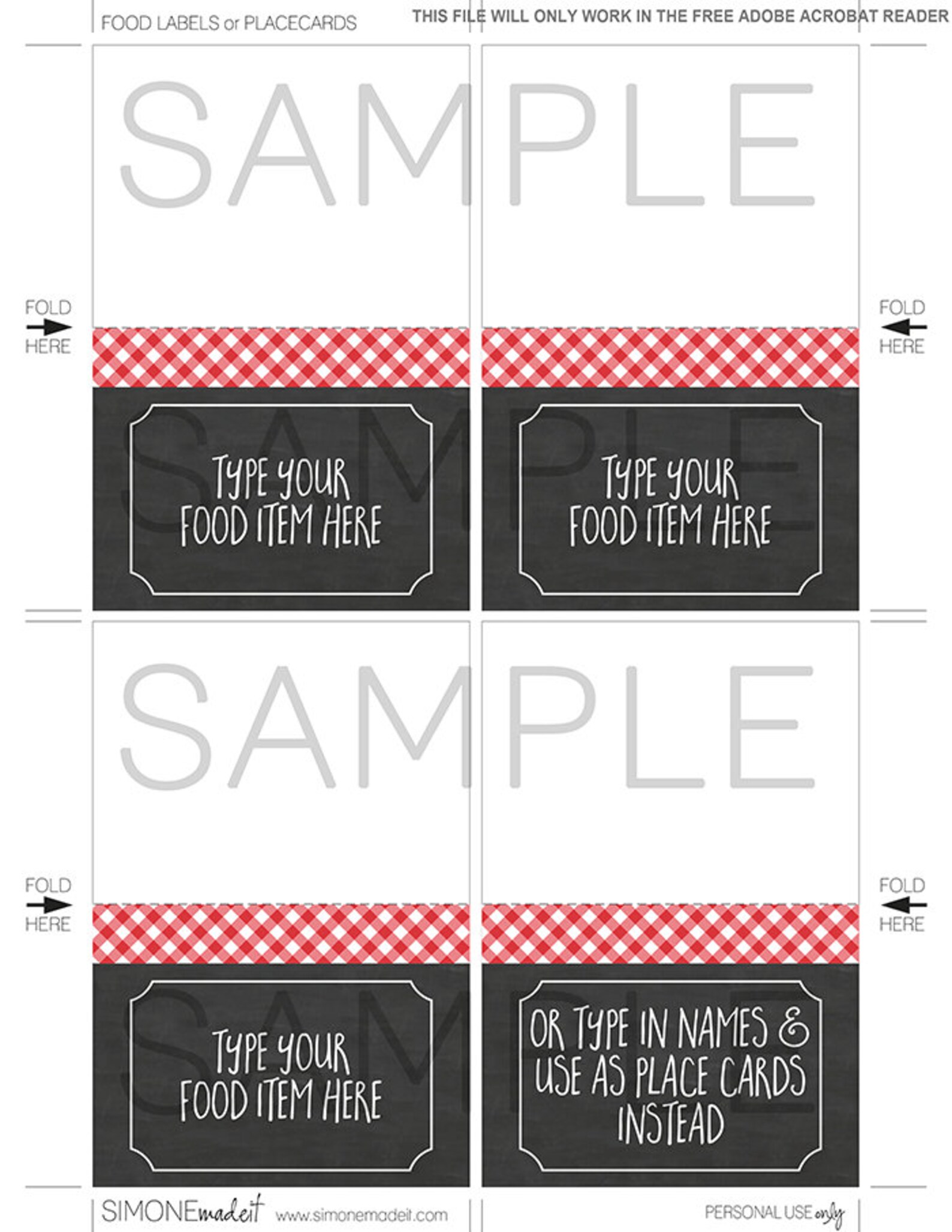 Pizza Party Food Labels Template: Editable Place Cards (digital ...