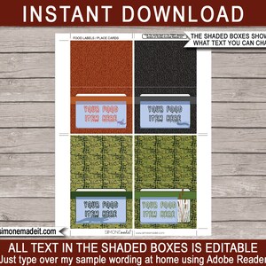 Swamp Food Labels Template - Printable Bayou Theme Birthday Party ...