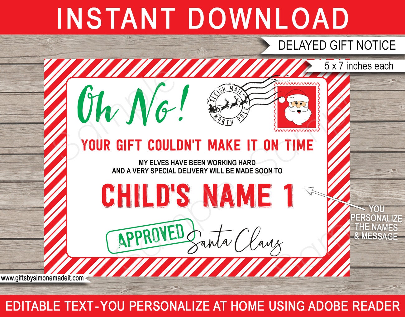Late Christmas Gift Notice From Santa Claus Template Missing Etsy Late Christmas Gift Notice From Santa Claus Template Missing Etsy
